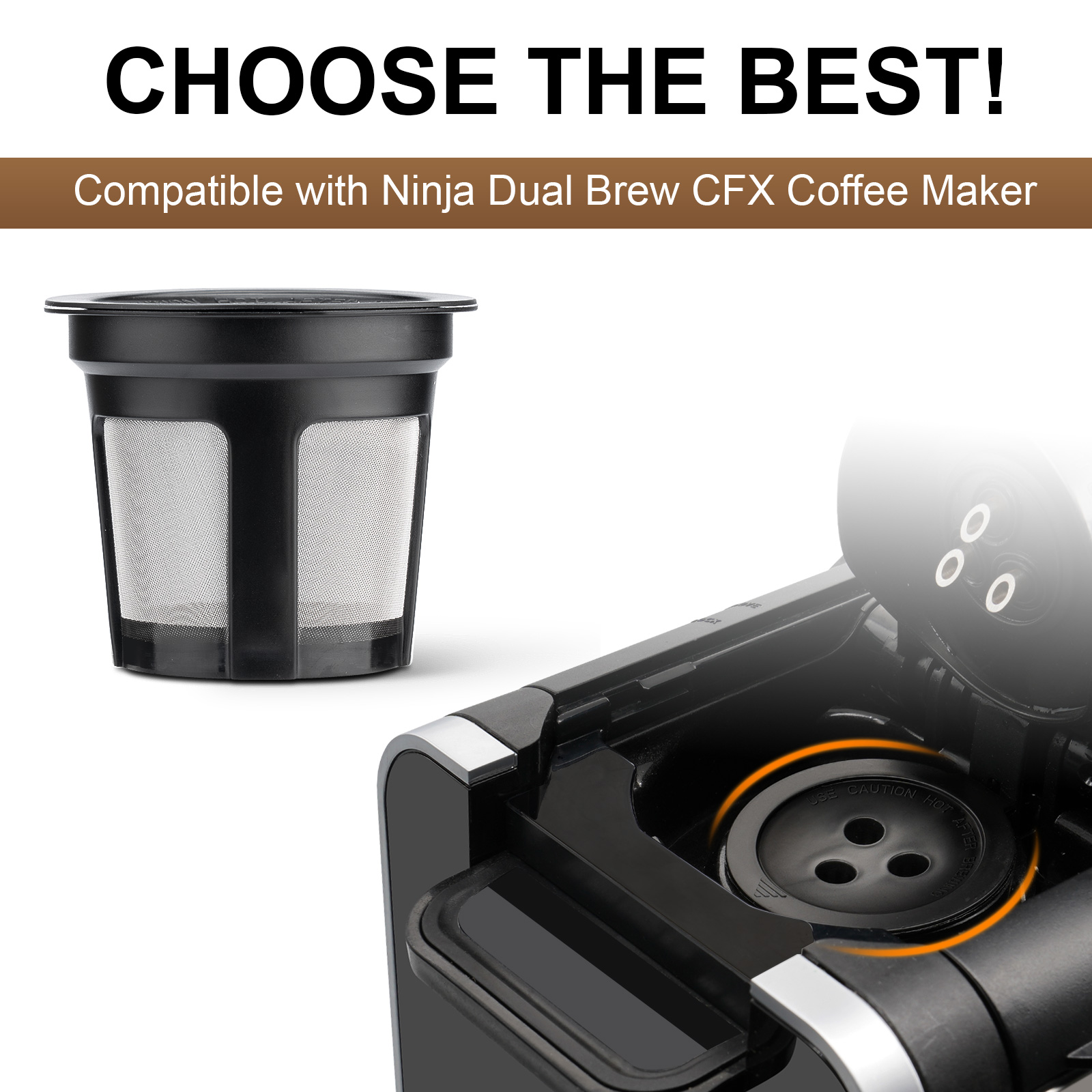 BRIKINTE Reusable Coffee Filter for Ninja Dual Brew Coffee Maker, 3 ...