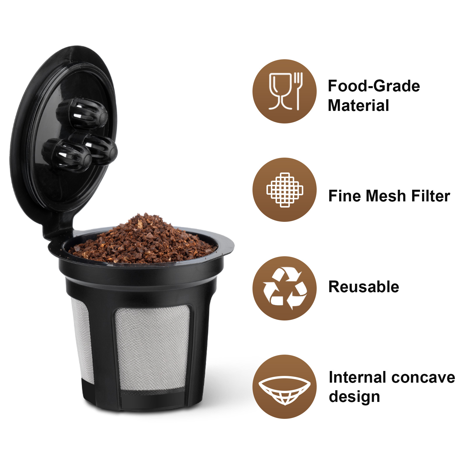 BRIKINTE Reusable Coffee Filter for Ninja Dual Brew Coffee Maker, 3 ...