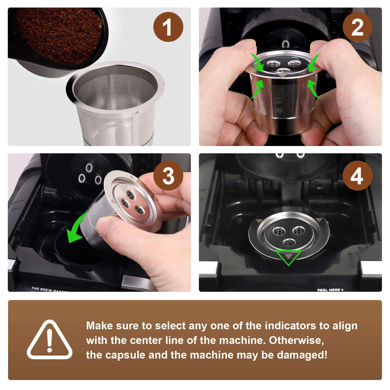 BRIKINTE Reusable Pods for Ninja Dual Brew Coffee Maker, Stainless ...